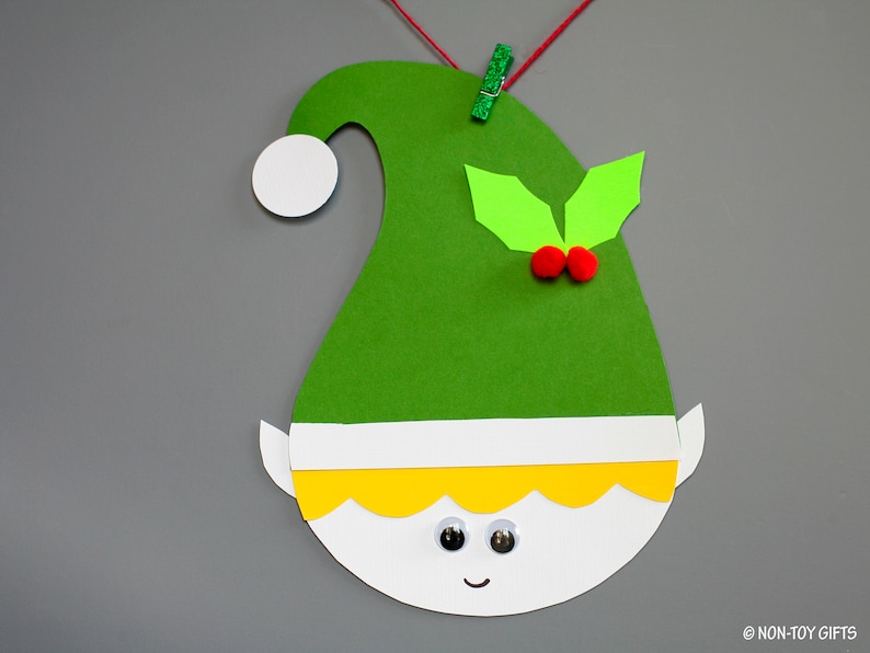 Paper Elf Craft, Christmas Elf Printable Template, Holiday School Craft ...