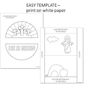 He is Risen Interactive Coloring Craft for Kids, Sunday School Craft, Bible Story Craft, Easter ...
