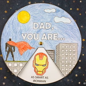 Father's Day Superhero Craft for Kids, Coloring Craft for Toddlers and ...