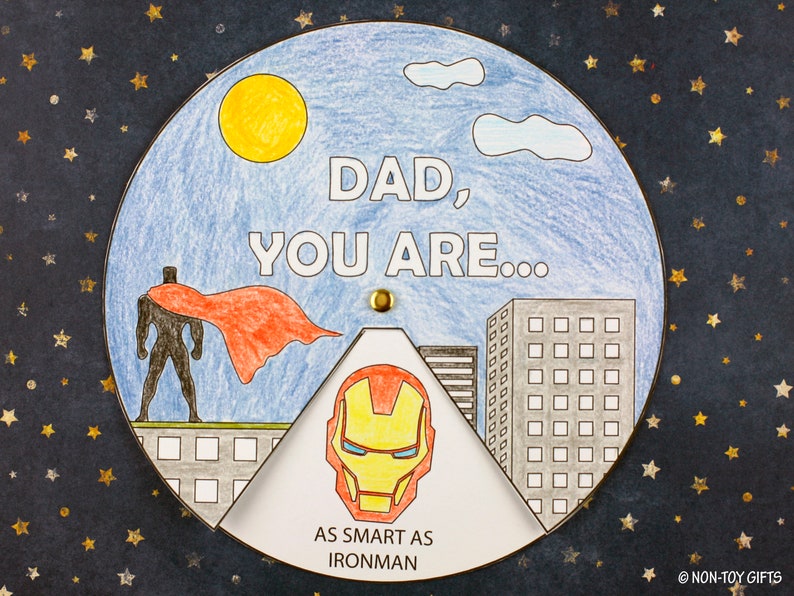 Father's Day Superhero Craft for Kids, Coloring Craft for Toddlers and ...