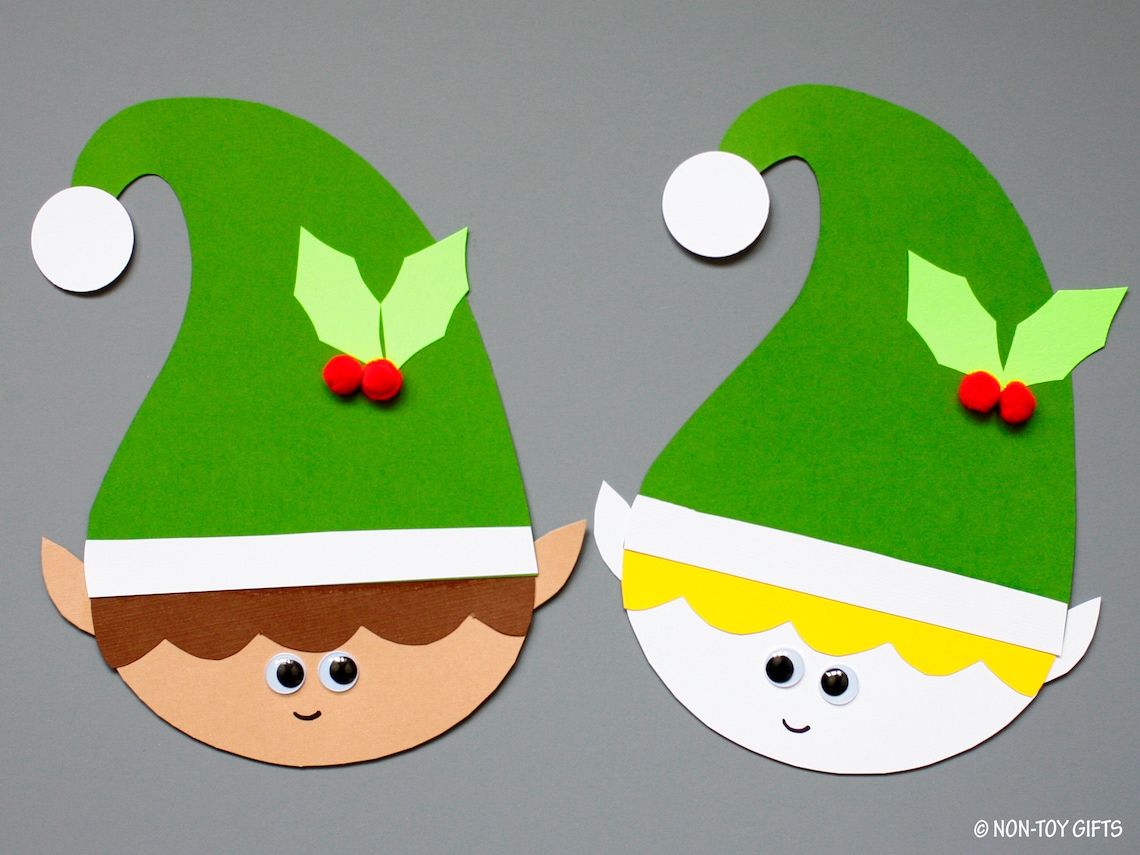 Paper Elf Craft, Christmas Elf Printable Template, Holiday School Craft ...