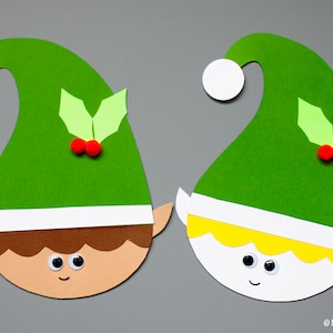 Paper Elf Craft, Christmas Elf Printable Template, Holiday School Craft ...