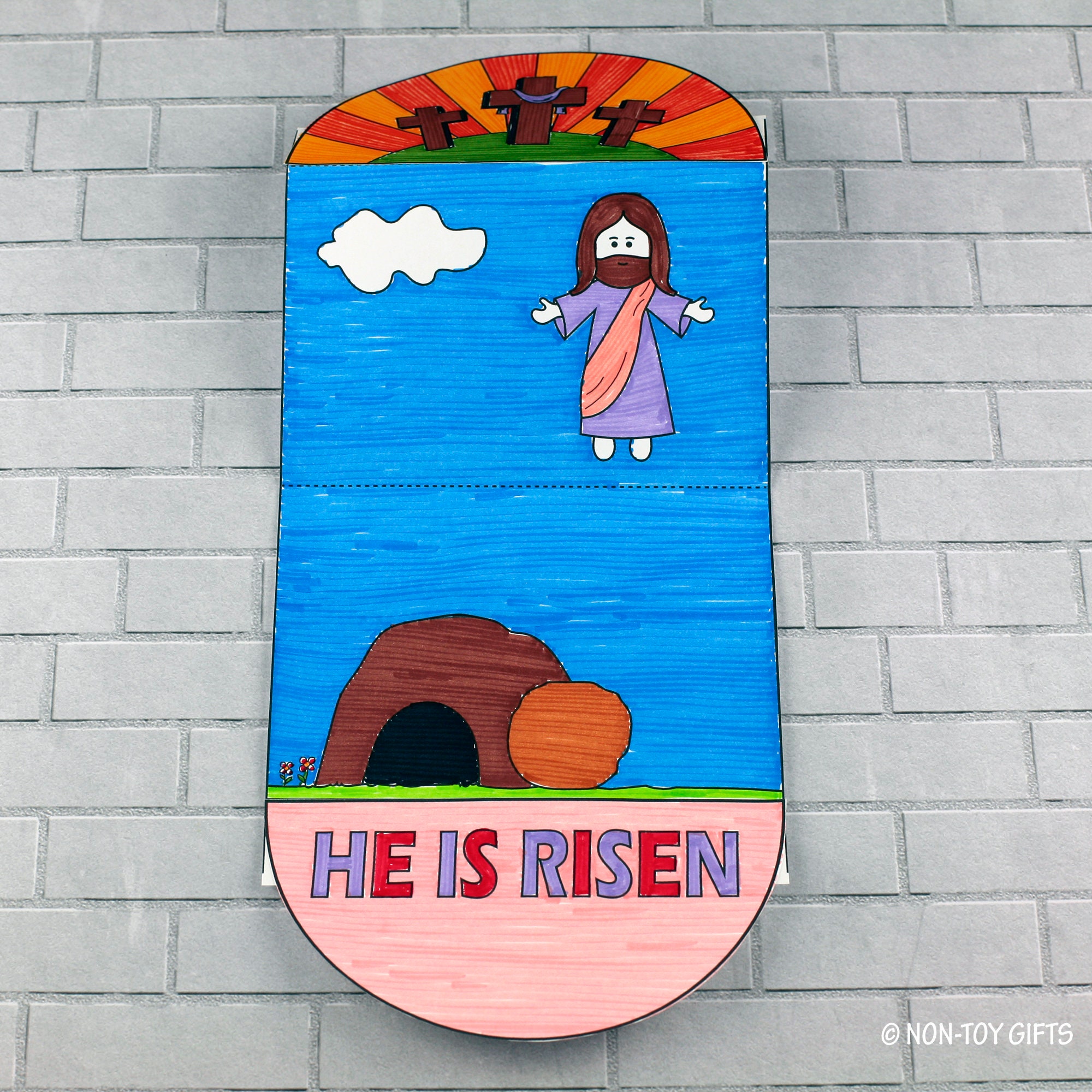 He is Risen Interactive Coloring Craft for Kids, Sunday School Craft ...