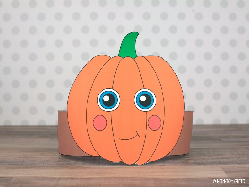 Pumpkin Paper Hat Printable | Halloween Headband Craft for Kids | Fall ...