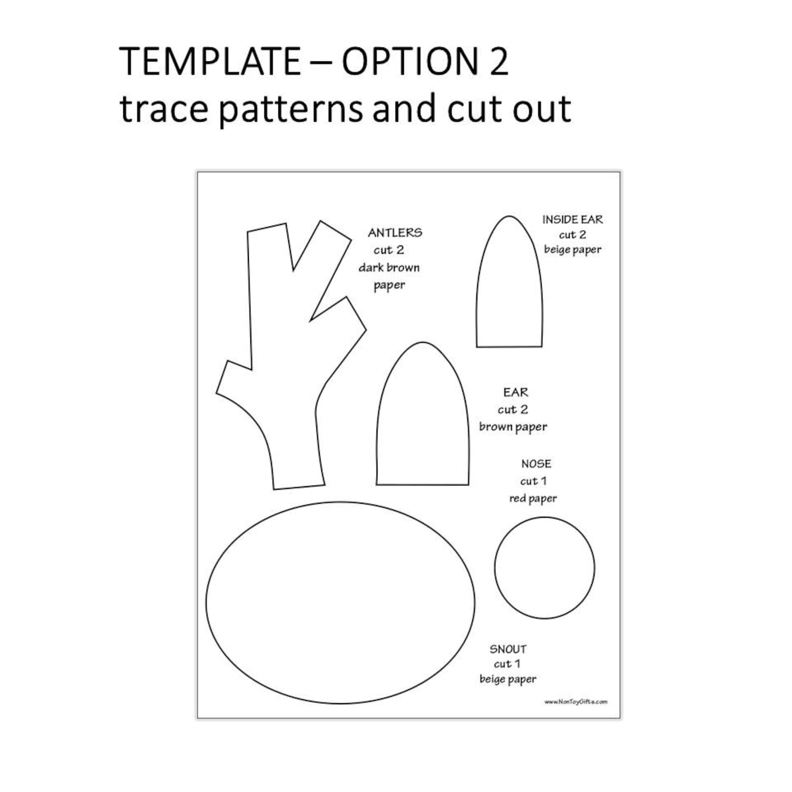 Paper Reindeer Craft, Christmas Reindeer Printable Template, Holiday ...