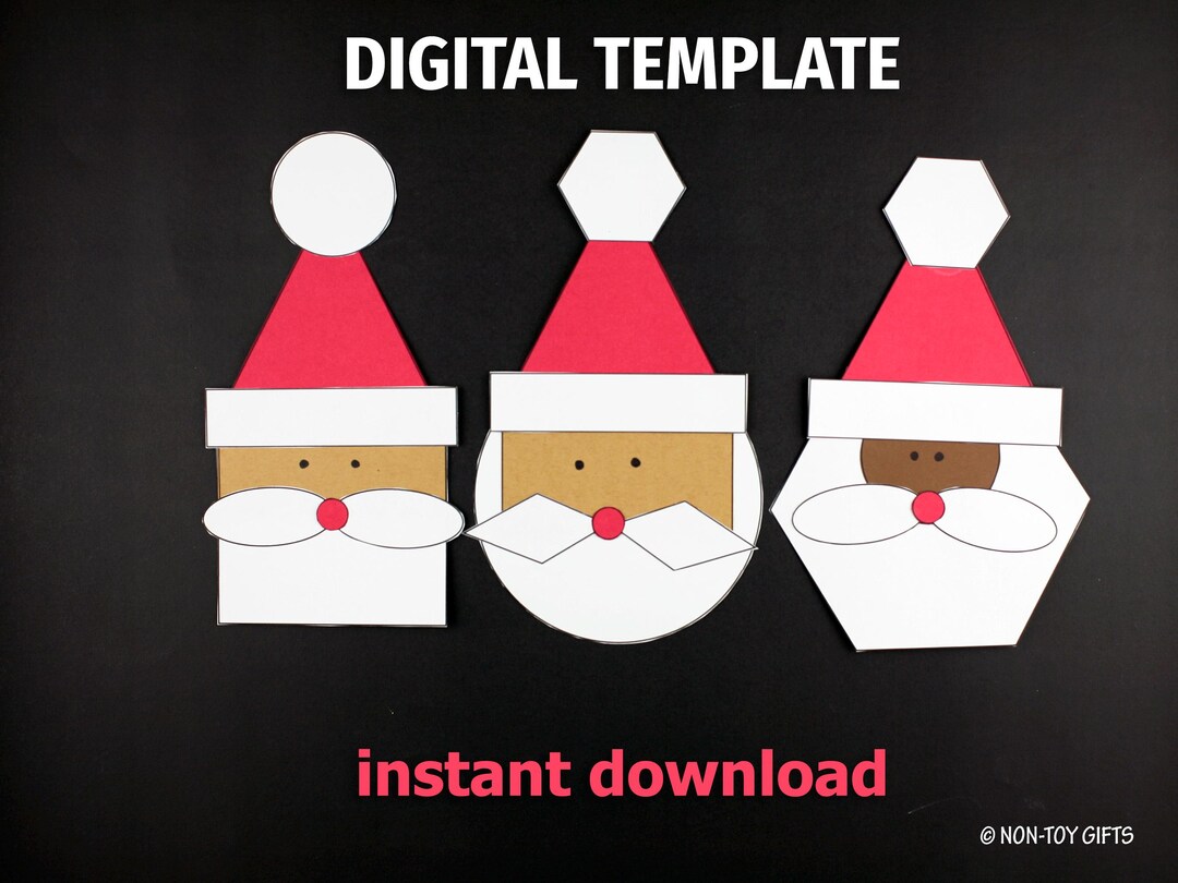 Santa Craft for Kids, Shape Santa Craft, Christmas Preschool Craft ...