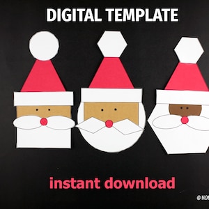 Santa Craft for Kids, Shape Santa Craft, Christmas Preschool Craft ...