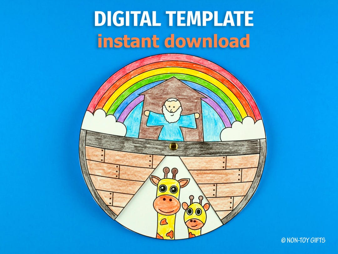 Noah's Ark Spinner Craft Printable | Bible Story Activity for Kids ...