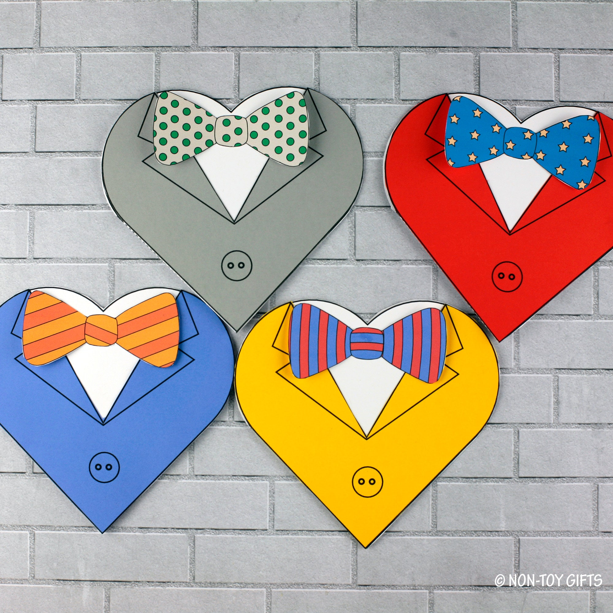 Father's Day Card for Kids, Bow Tie Card, DIY Heart Card for Dad ...