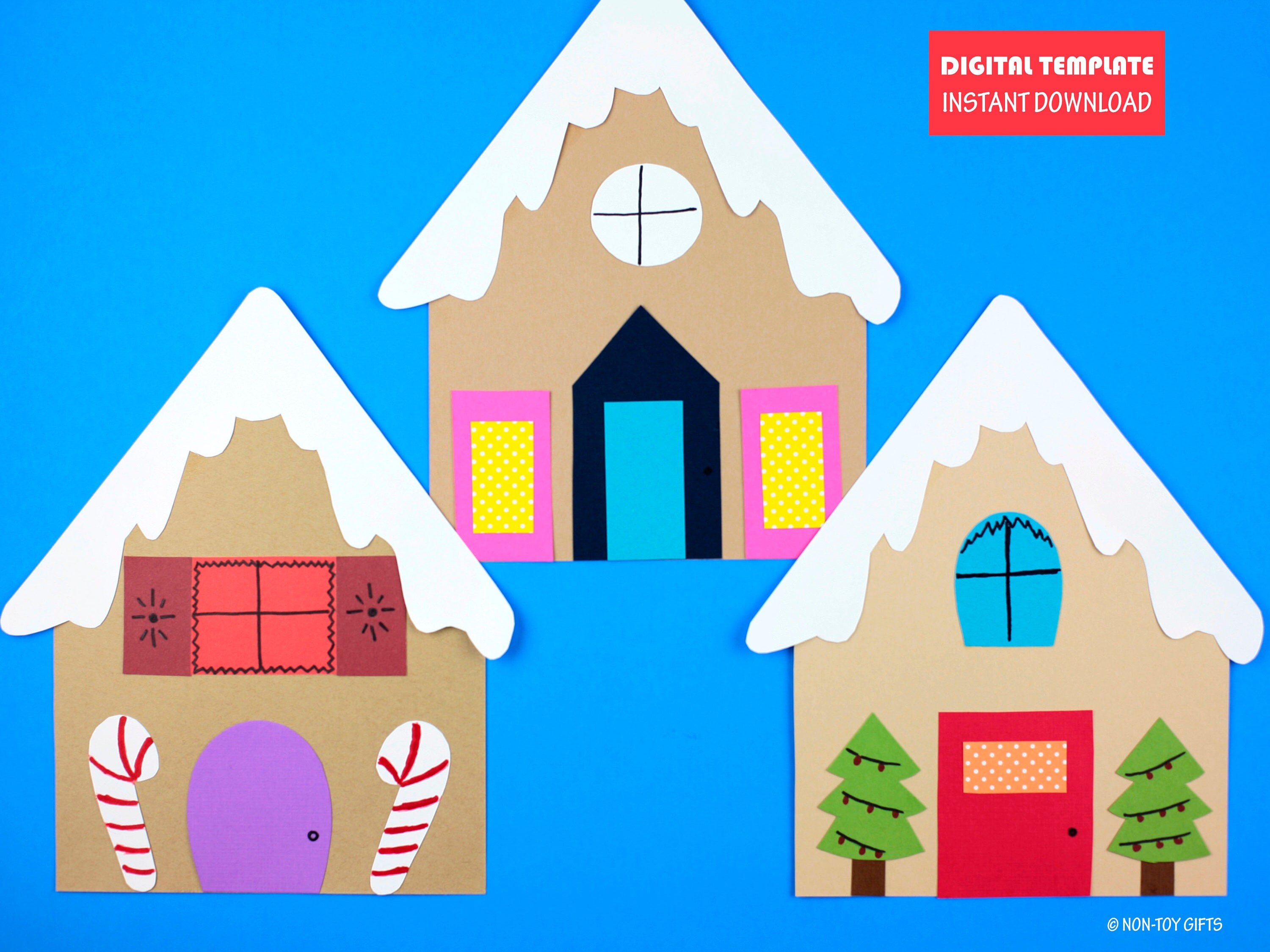 Gingerbread House Craft for Kids, Paper Gingerbread House Printable ...