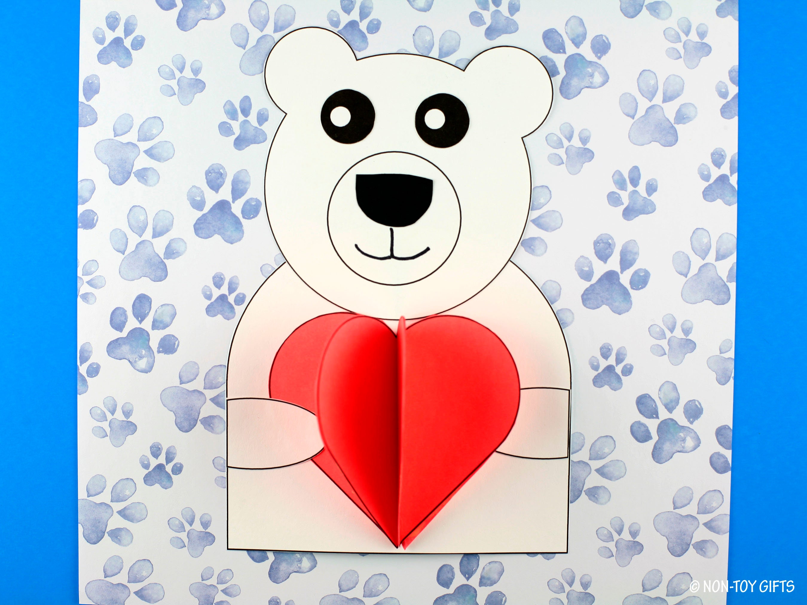 Valentine Bear Craft for Kids, Valentine's Day 3D Heart Bear Craft ...