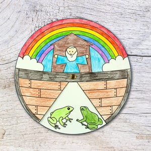 Noah’s Ark Spinner Craft Printable | Sunday School Bible Activity ...