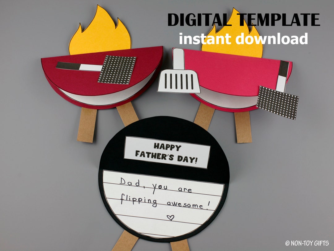 Father's Day Card From Kids/preschoolers, King of the Grill Card for ...