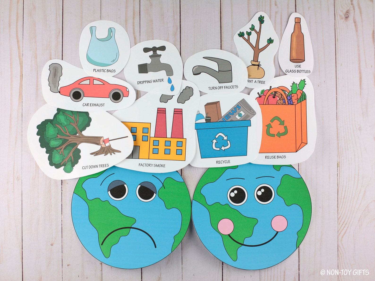 Earth Day Activity for Kids - Happy Earth Sad Earth Sorting Activity ...
