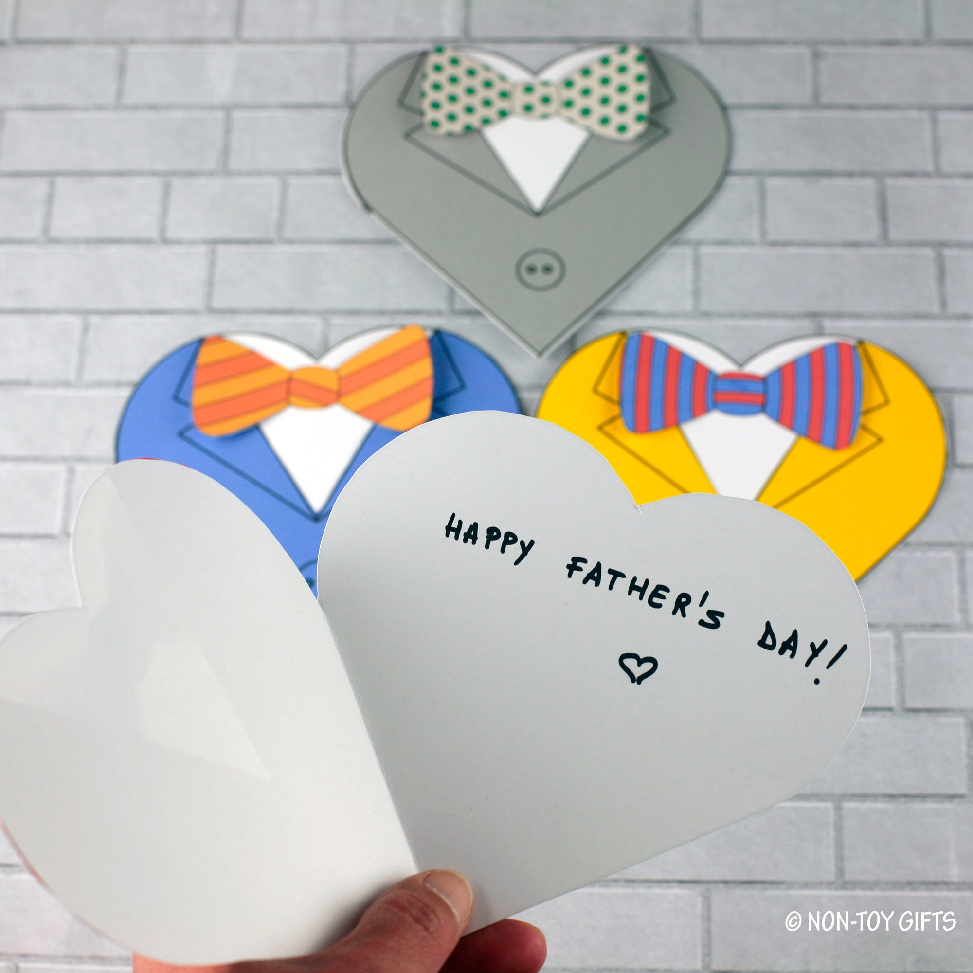 Father's Day Card for Kids, Bow Tie Card, DIY Heart Card for Dad ...