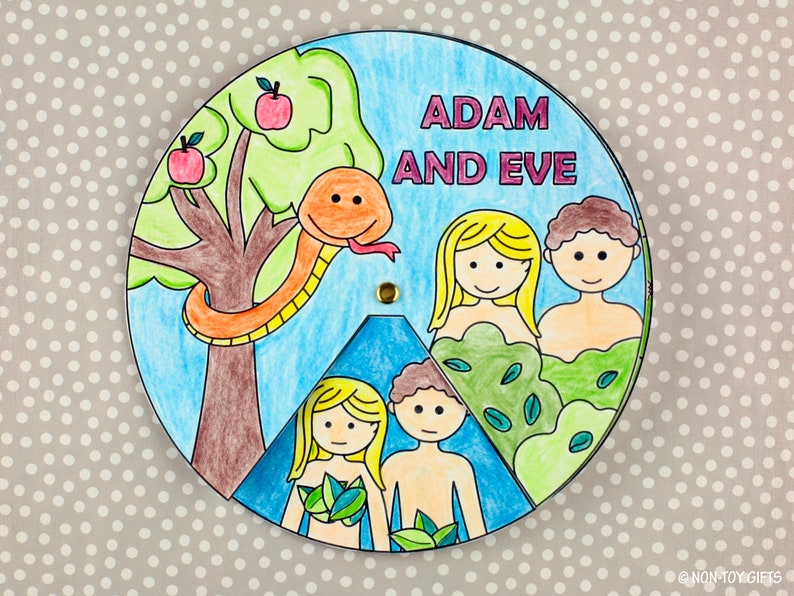 Adam and Eve Spinner Craft | Bible Story Activity for Kids | Sunday ...
