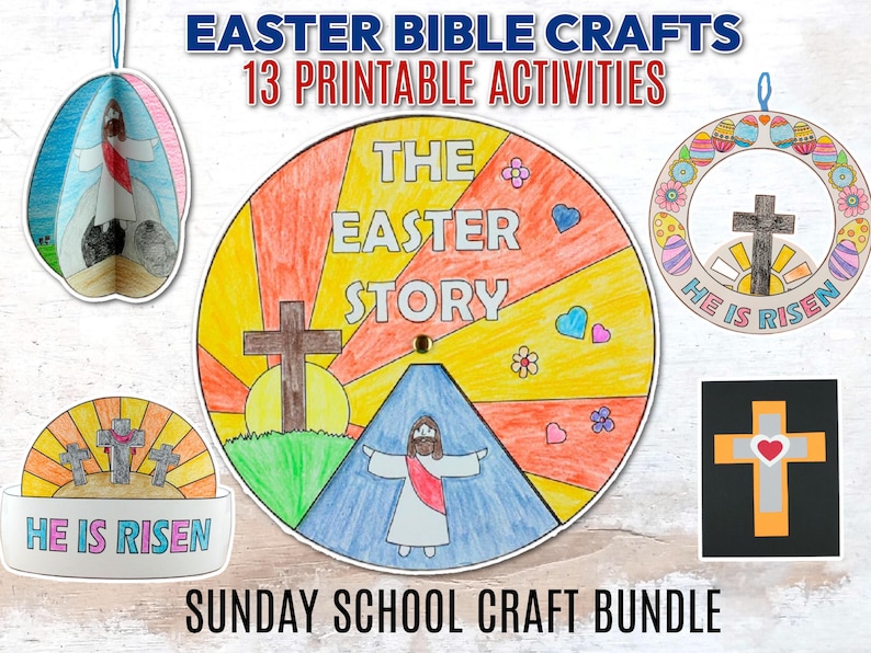 Easter Bible Craft Bundle – Christian Easter Crafts for Kids, 13 ...
