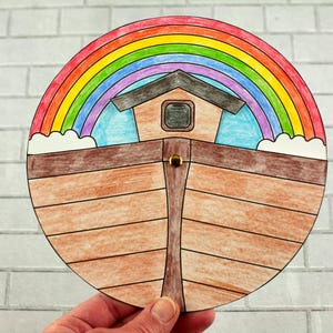 Noah’s Ark Spinner Craft – Bible Story Printable for Kids | Sunday ...