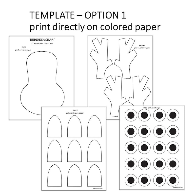 Paper Reindeer Craft, Christmas Reindeer Printable Template, Holiday ...
