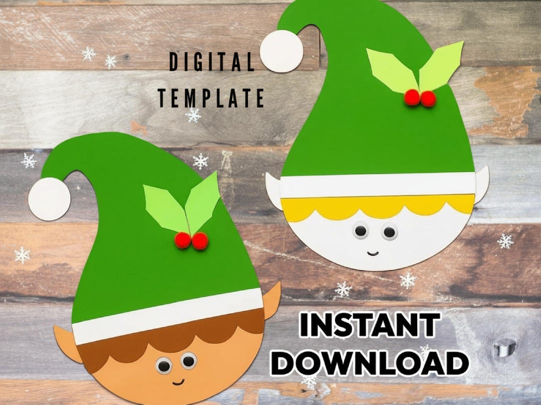 Christmas Elf Paper Craft Printable for Kids | Easy Preschool ...