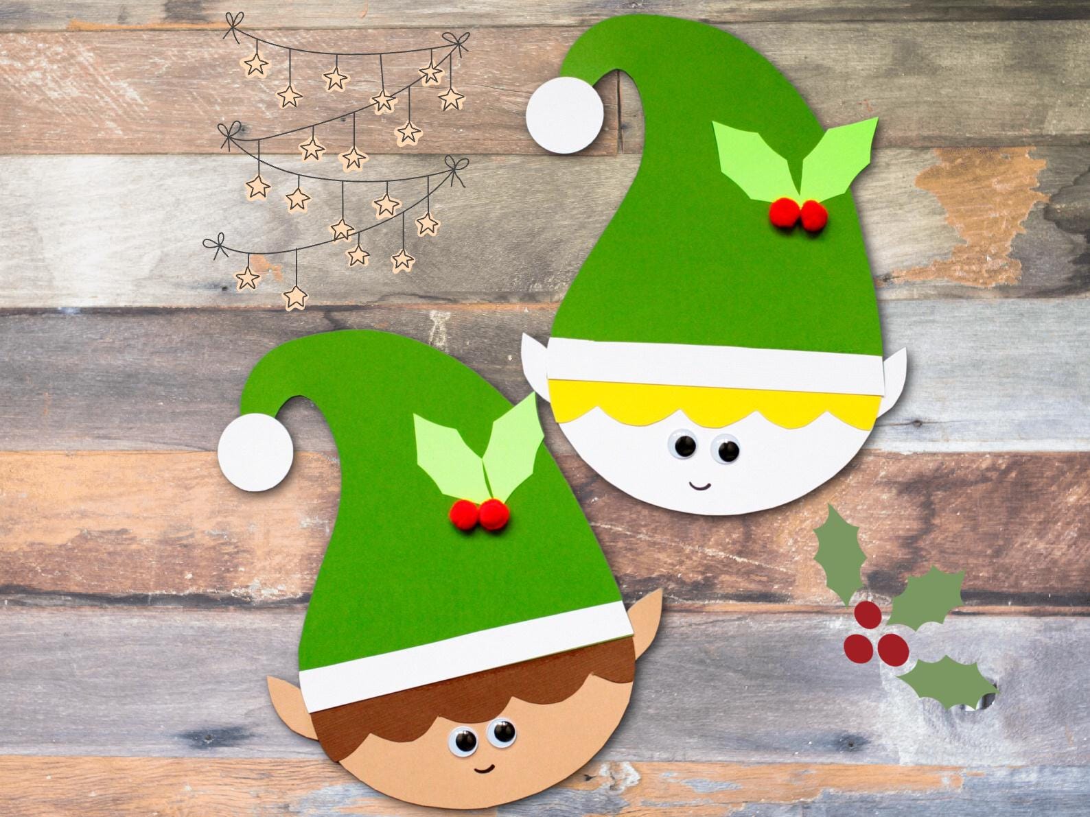 Christmas Elf Paper Craft Printable for Kids | Easy Preschool ...