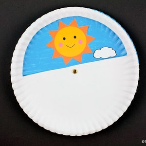 Day and Night Craft - Paper Plate Kindergarten Craft - Sun and Moon ...