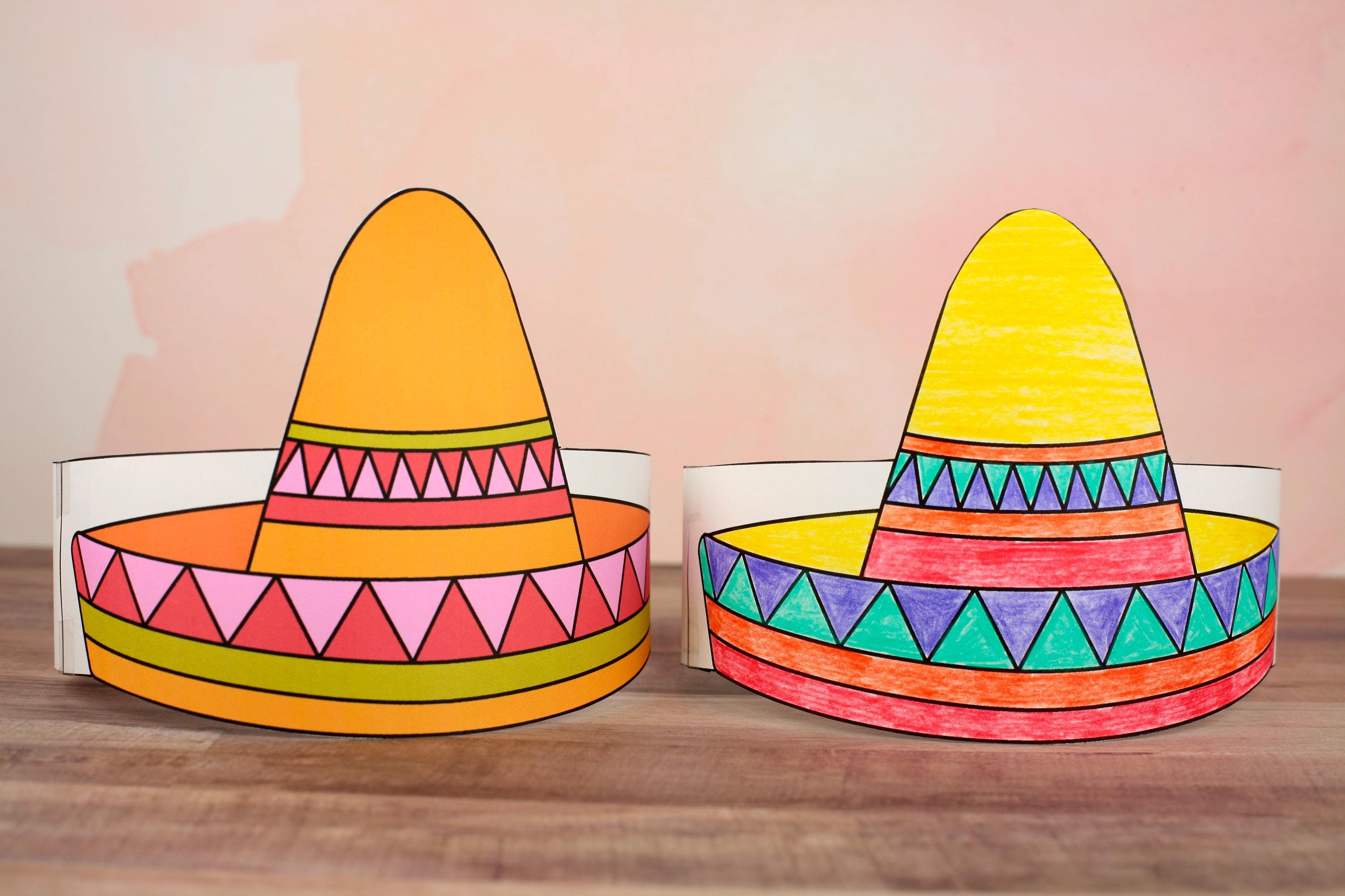 Cinco De Mayo Sombrero Paper Hat Craft Printable | Fiesta Headband ...