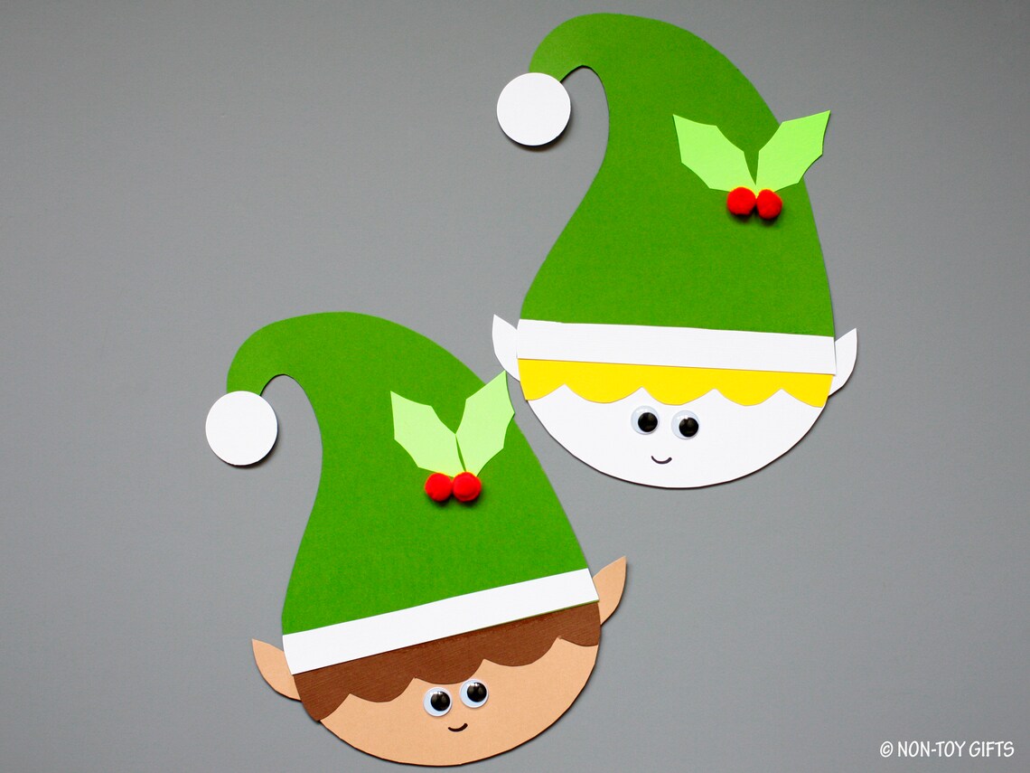 Paper Elf Craft, Christmas Elf Printable Template, Holiday School Craft ...