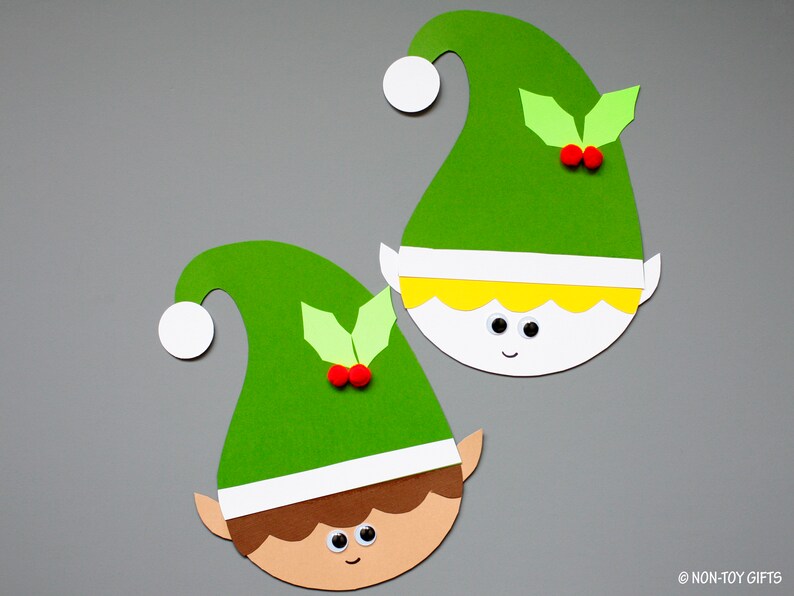 Paper Elf Craft, Christmas Elf Printable Template, Holiday School Craft ...