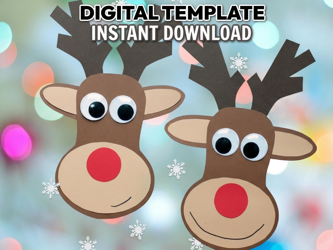 Christmas Reindeer Craft Printable for Kids | Easy Holiday Classroom ...