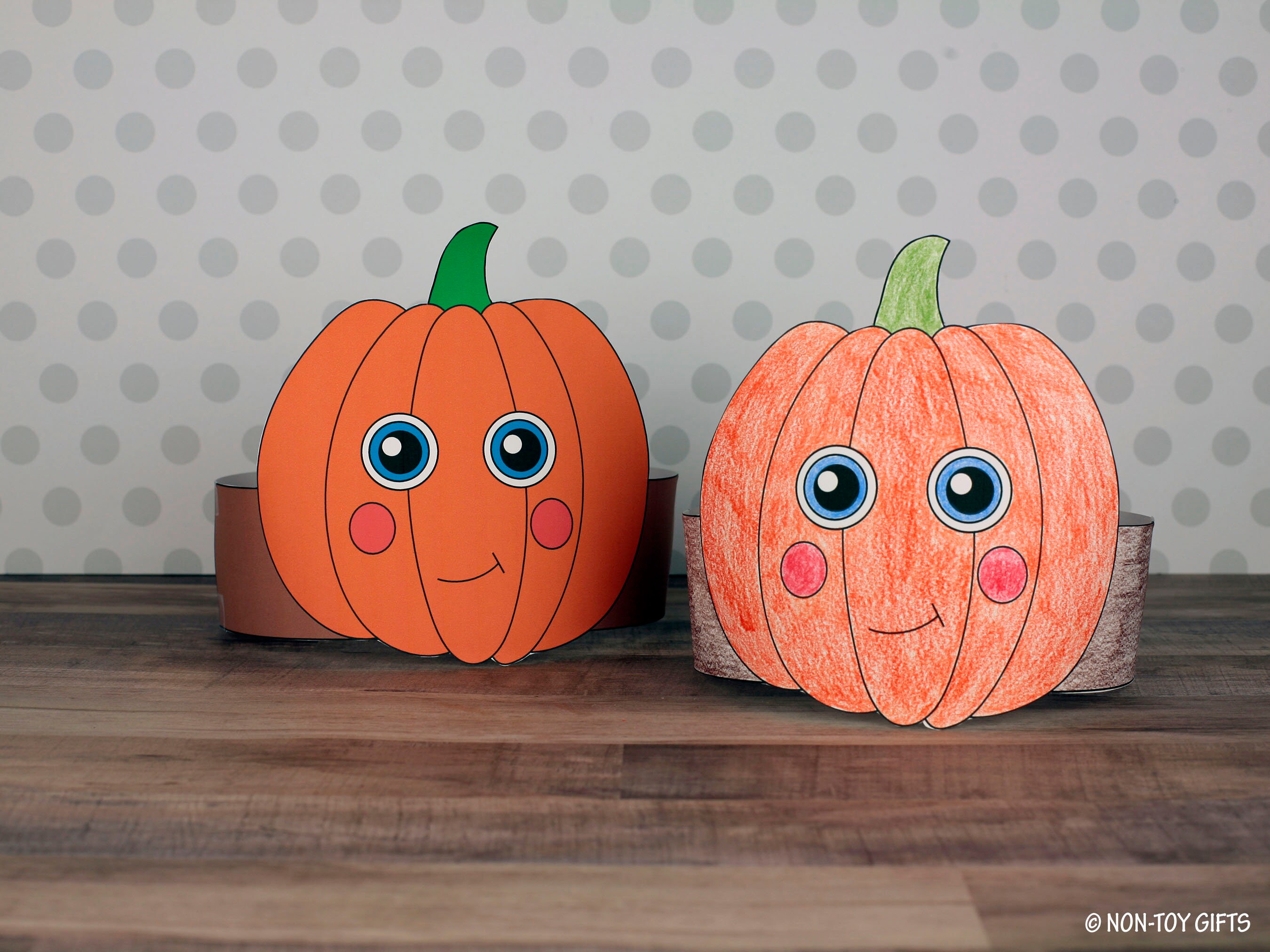 Pumpkin Paper Hat Printable | Halloween Headband Craft for Kids | Fall ...