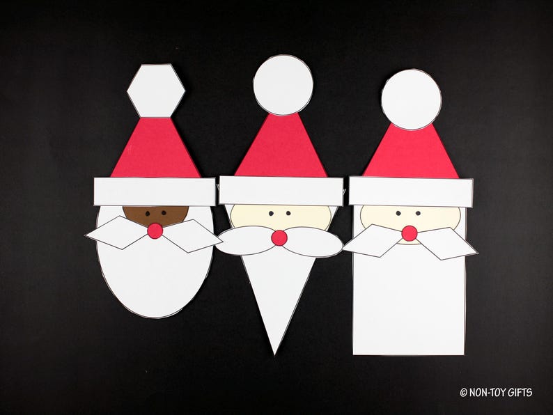 Santa Craft for Kids, Shape Santa Craft, Christmas Preschool Craft ...