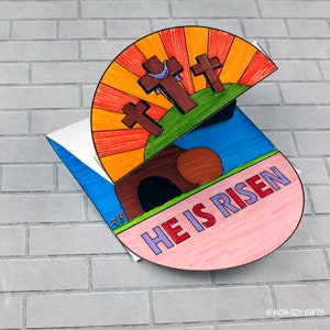 He is Risen Interactive Coloring Craft for Kids, Sunday School Craft ...
