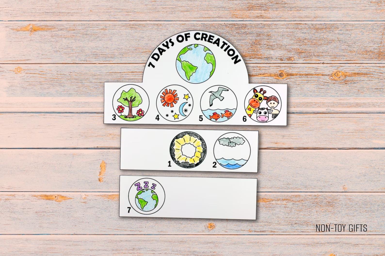 The Creation Story Hat Craft for Kids I 7 Days of Creation Bible ...