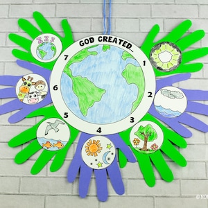 Creation Story Handprint Craft Printable | 7 Days of Creation Bible ...
