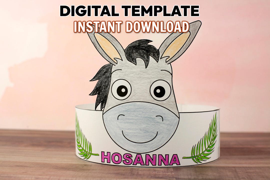 Catholic Palm Sunday Craft | Donkey Headband Printable | Holy Week ...