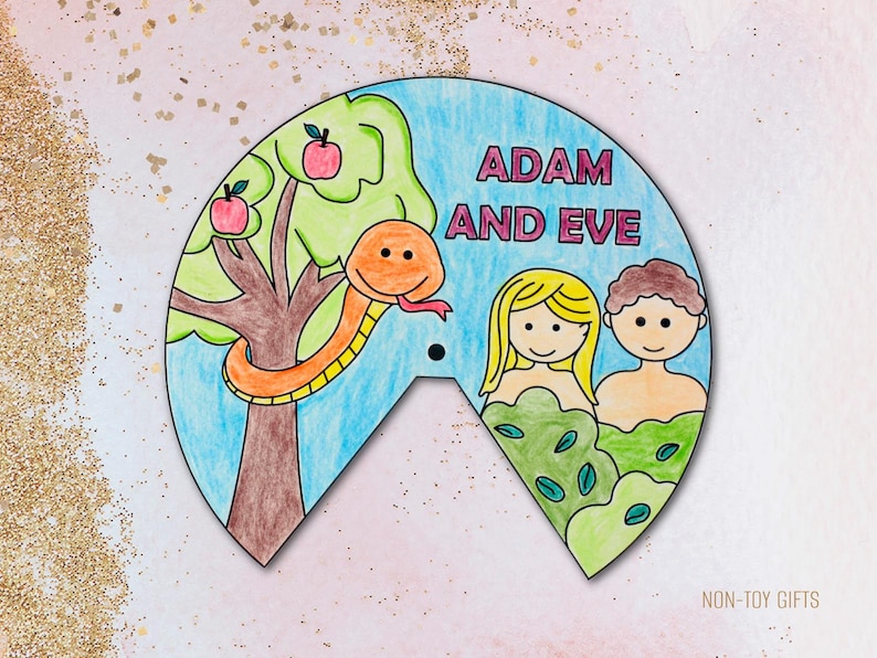 Adam and Eve Spinner Craft | Bible Story Activity for Kids | Sunday ...