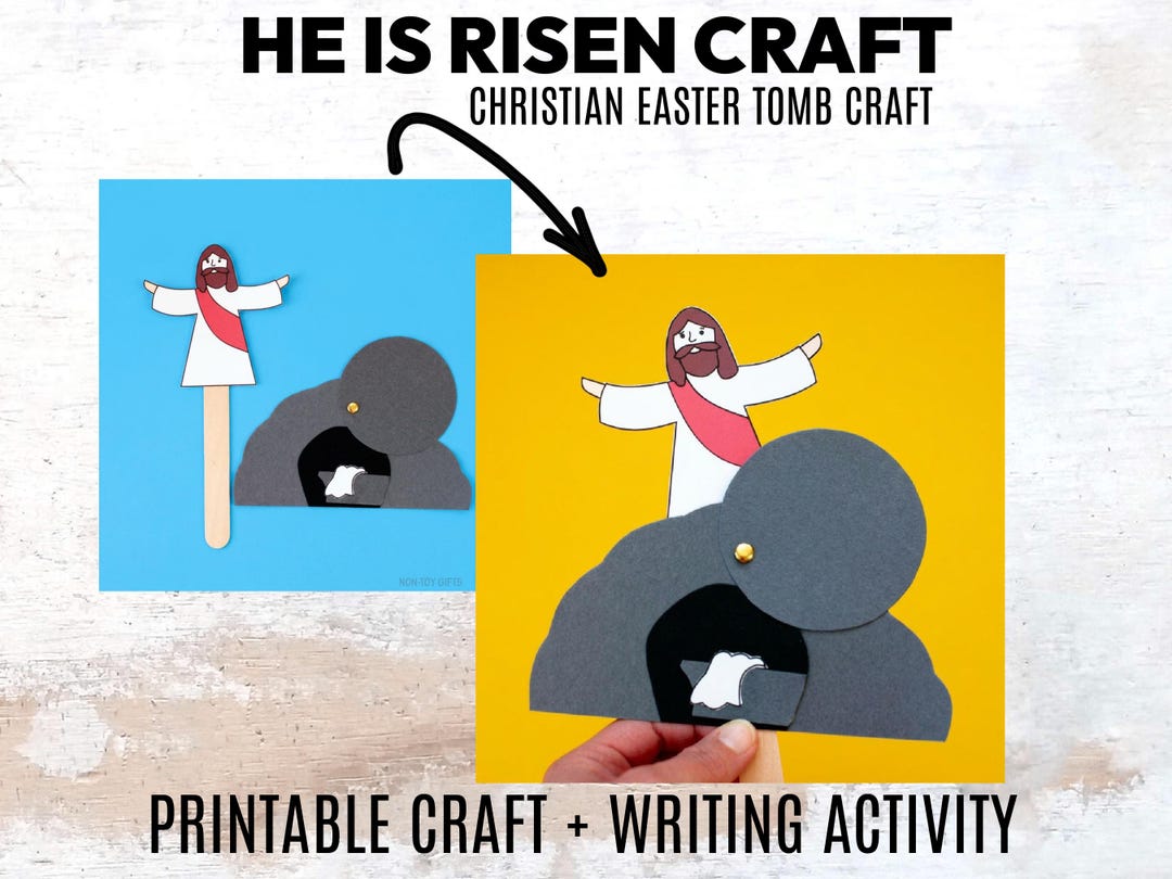 He is Risen Craft for Kids, Easter Sunday School Activity, Jesus ...