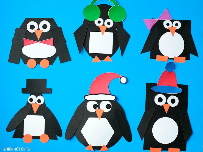 Penguin Craft for Kids, Shape Penguin Craft, Winter Preschool Craft ...
