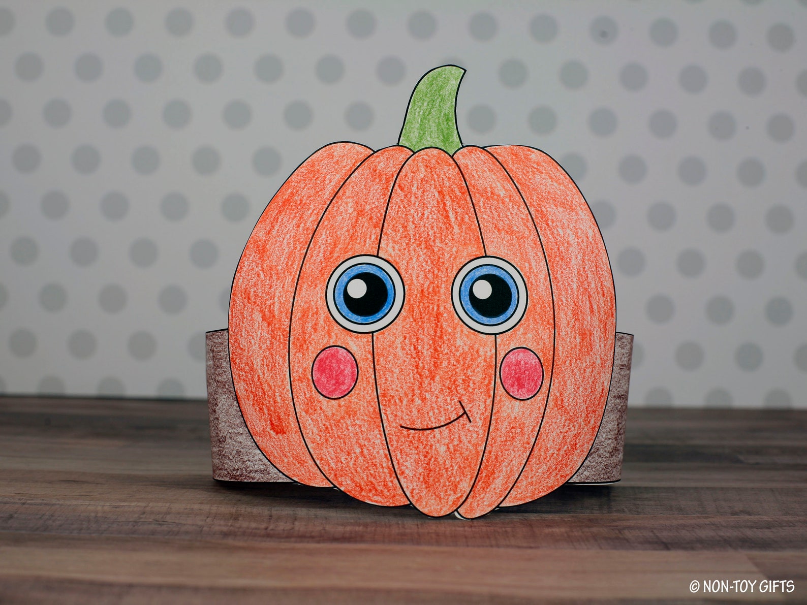 Pumpkin Paper Hat Printable | Halloween Headband Craft for Kids | Fall ...