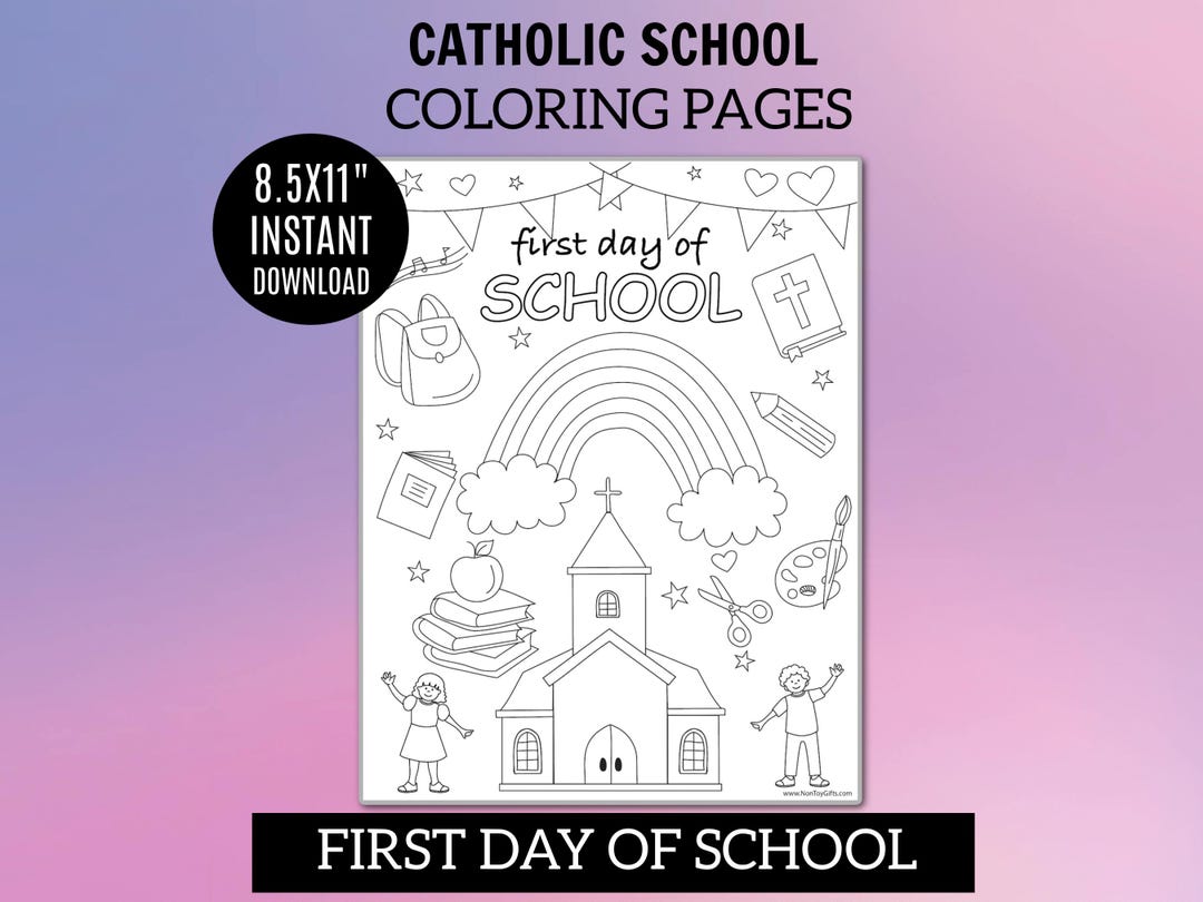 Catholic First Day of School Coloring Page Printable | Back to School ...