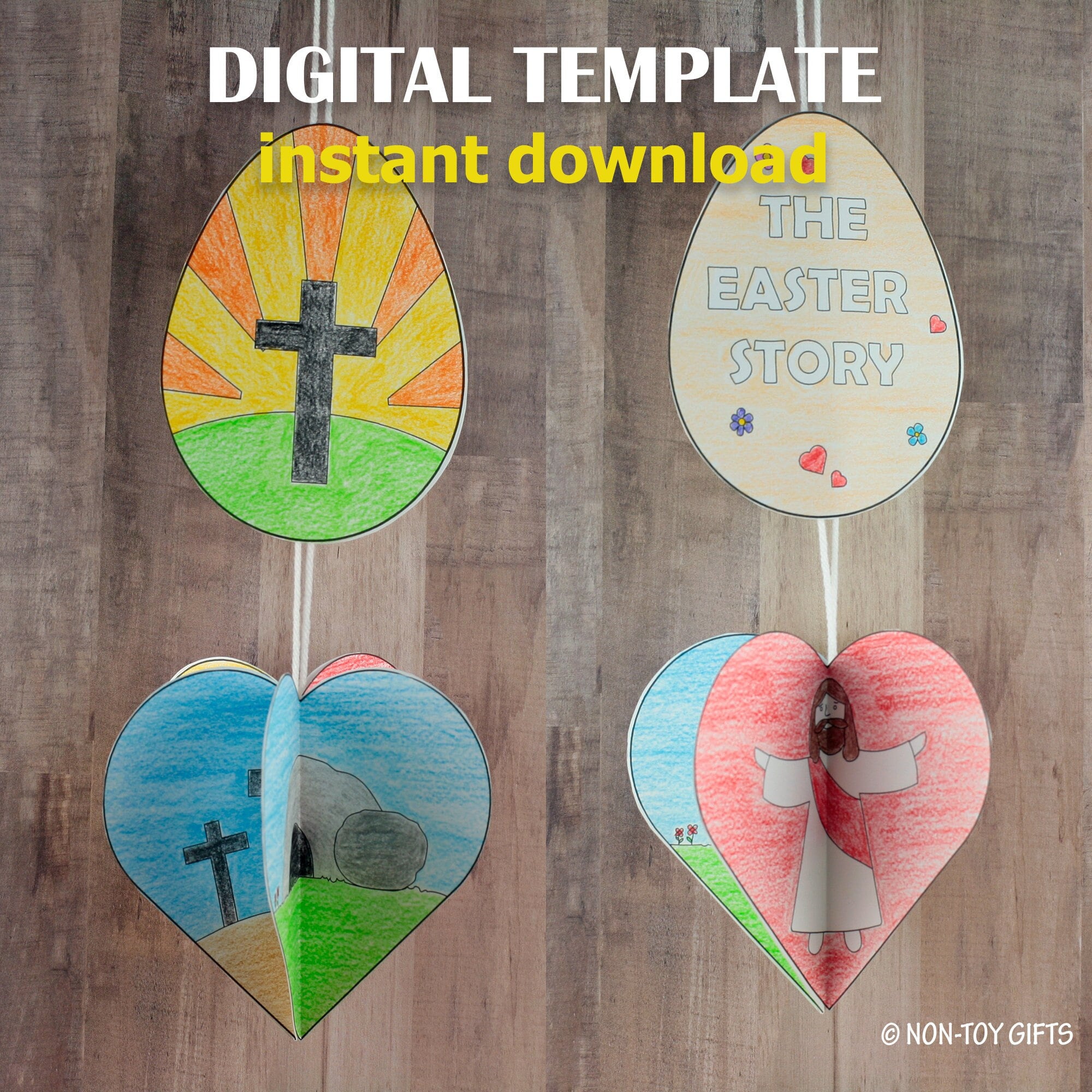 The Easter Story 3D Decoration, Sunday School Bible Craft for Kids ...