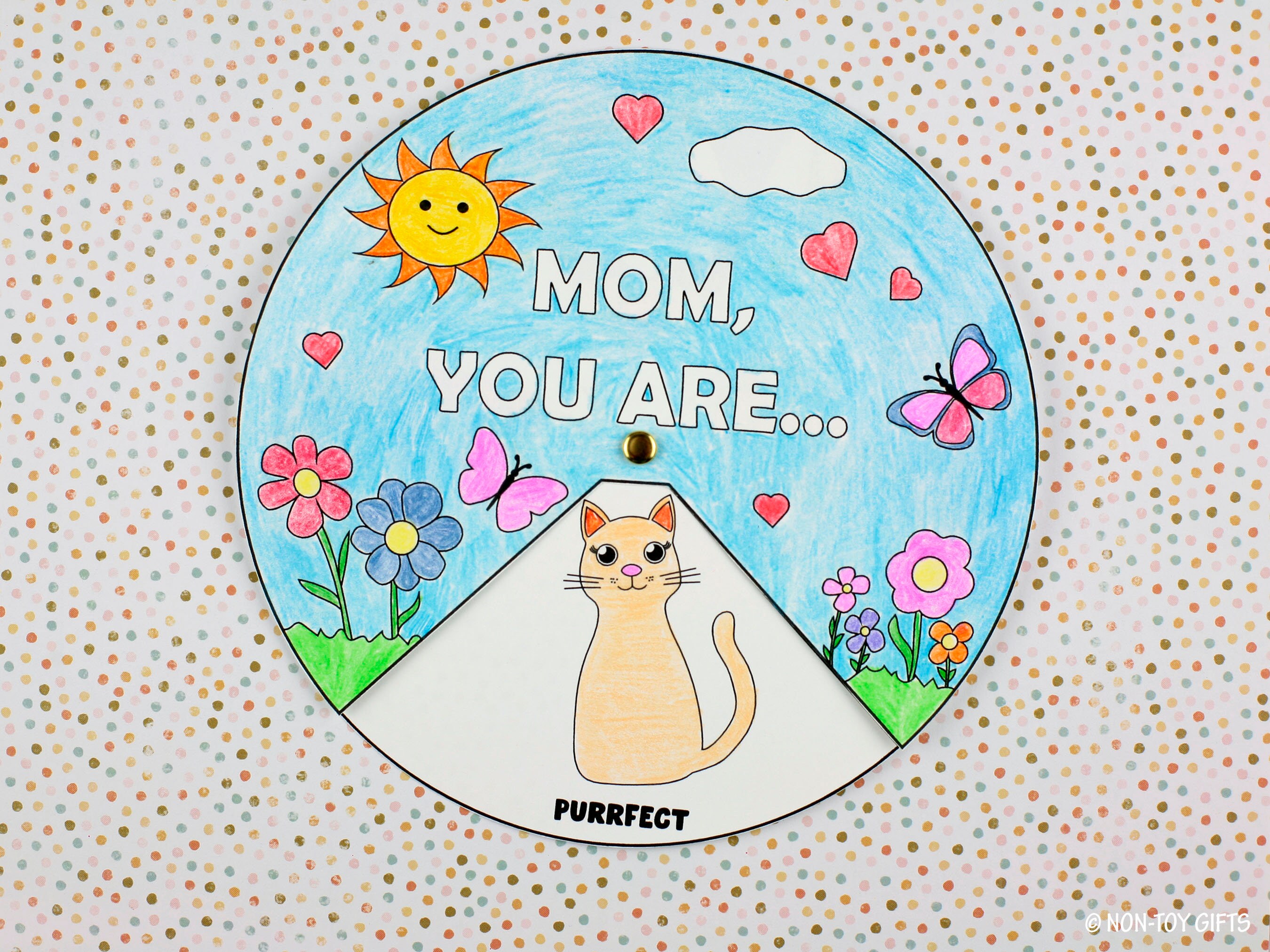 Mother's Day Coloring Spinner Craft for Kids - Etsy