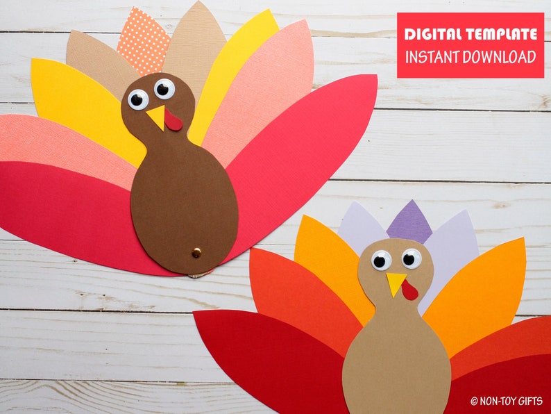 Turkey Craft for Kids, Thanksgiving Paper Craft Activity, Printable ...