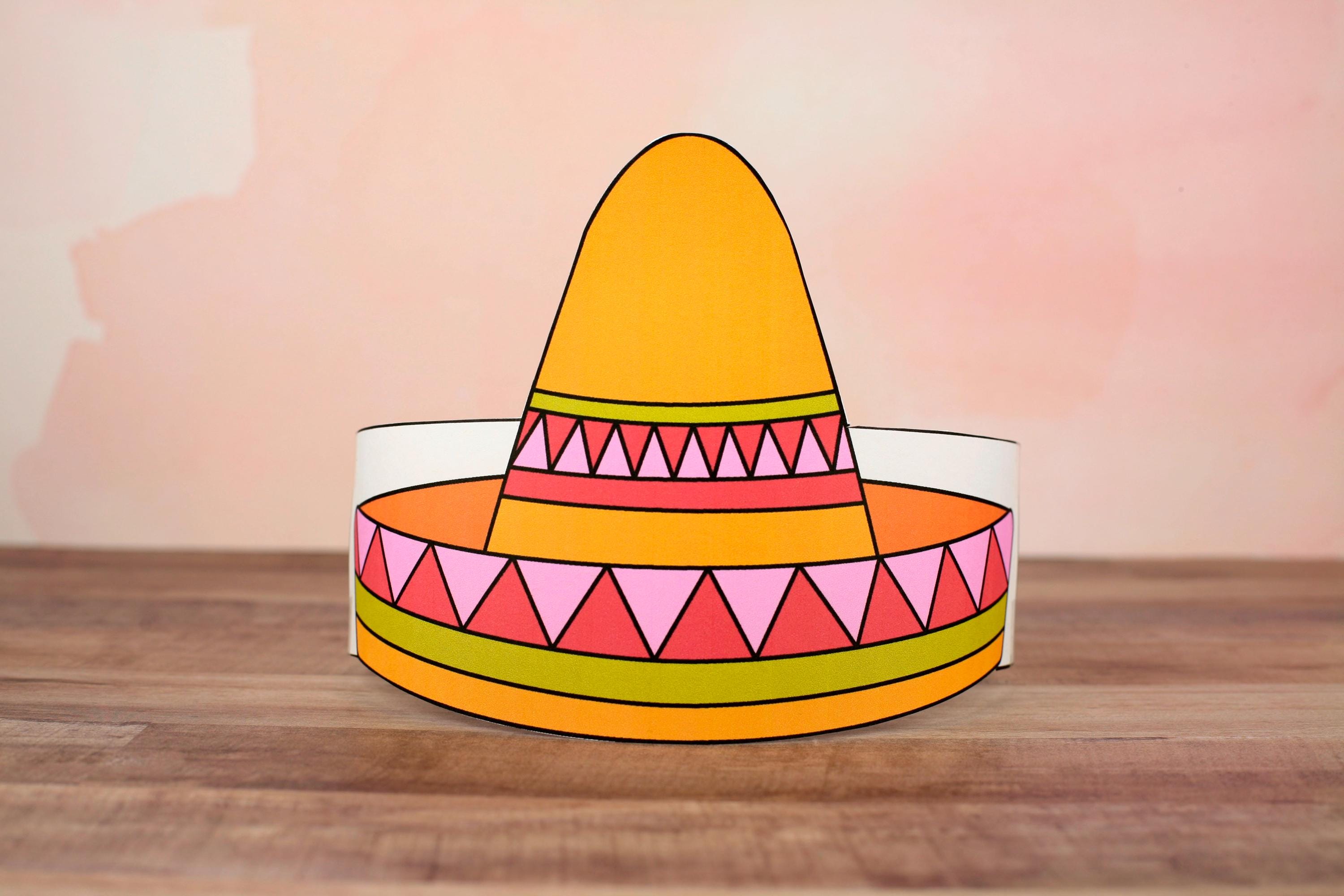 Cinco De Mayo Sombrero Paper Hat Craft Printable | Fiesta Headband ...