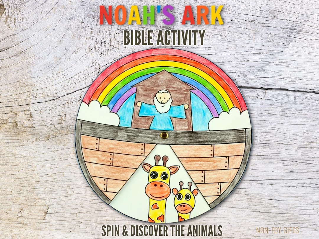 Noah’s Ark Spinner Craft Printable | Sunday School Bible Activity ...