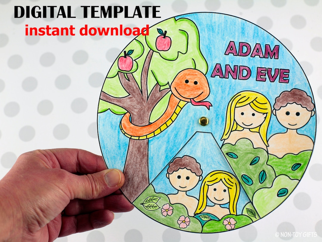 Adam and Eve Spinner Craft | Bible Story Activity for Kids | Sunday ...