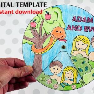 Adam and Eve Spinner Craft | Bible Story Activity for Kids | Sunday ...