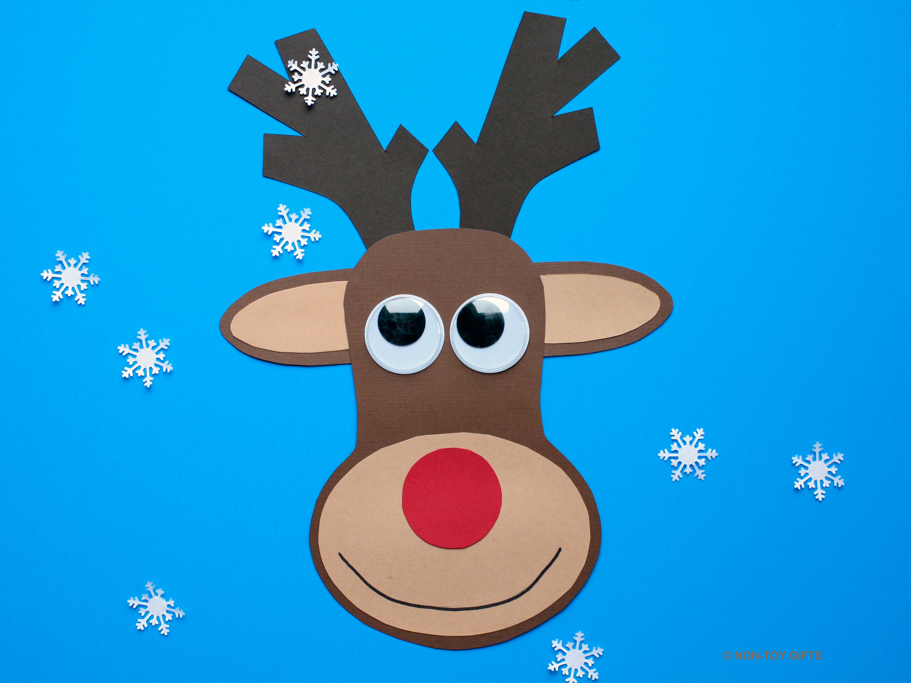 Paper Reindeer Craft, Christmas Reindeer Printable Template, Holiday ...