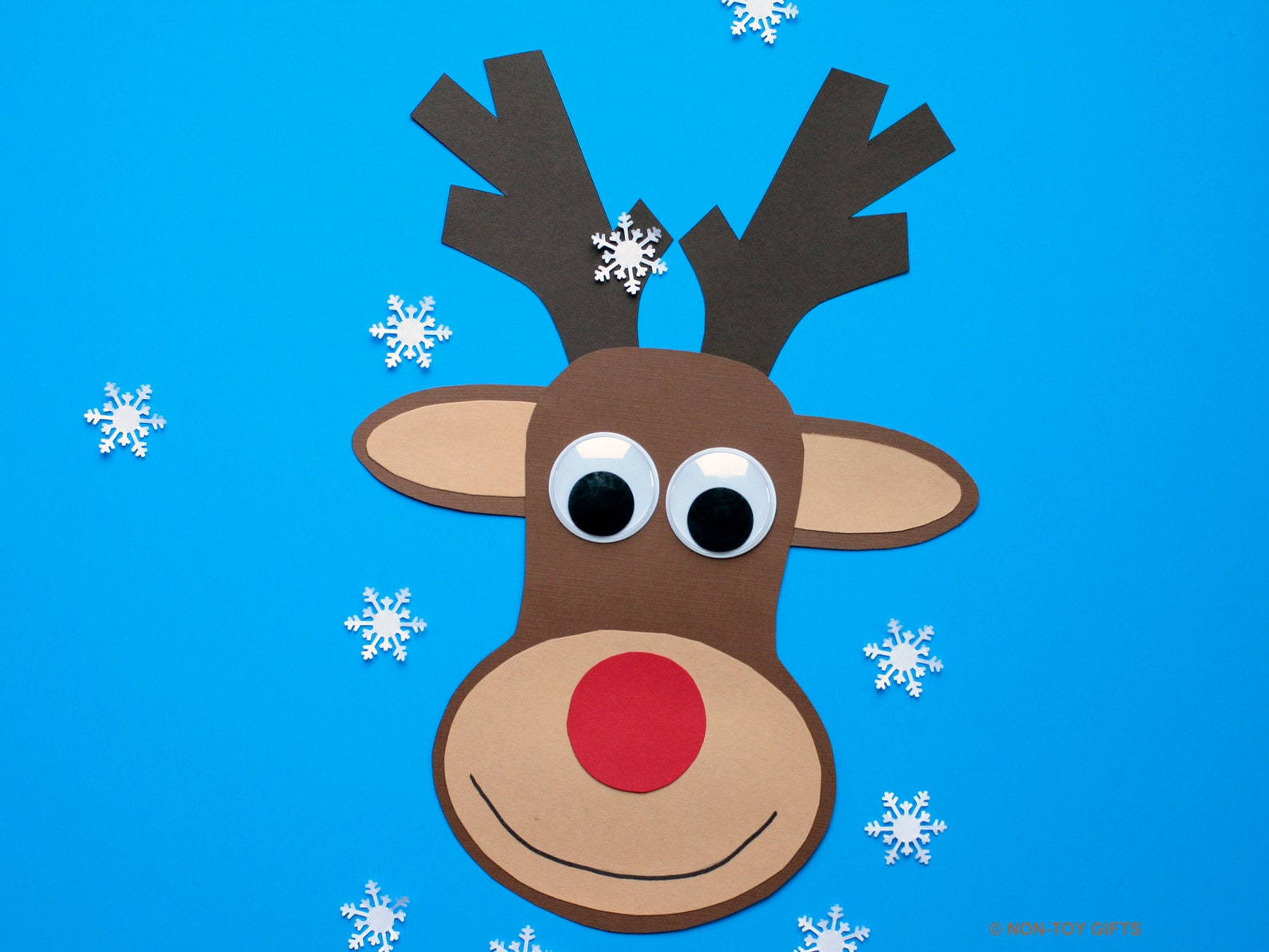 Paper Reindeer Craft, Christmas Reindeer Printable Template, Holiday ...